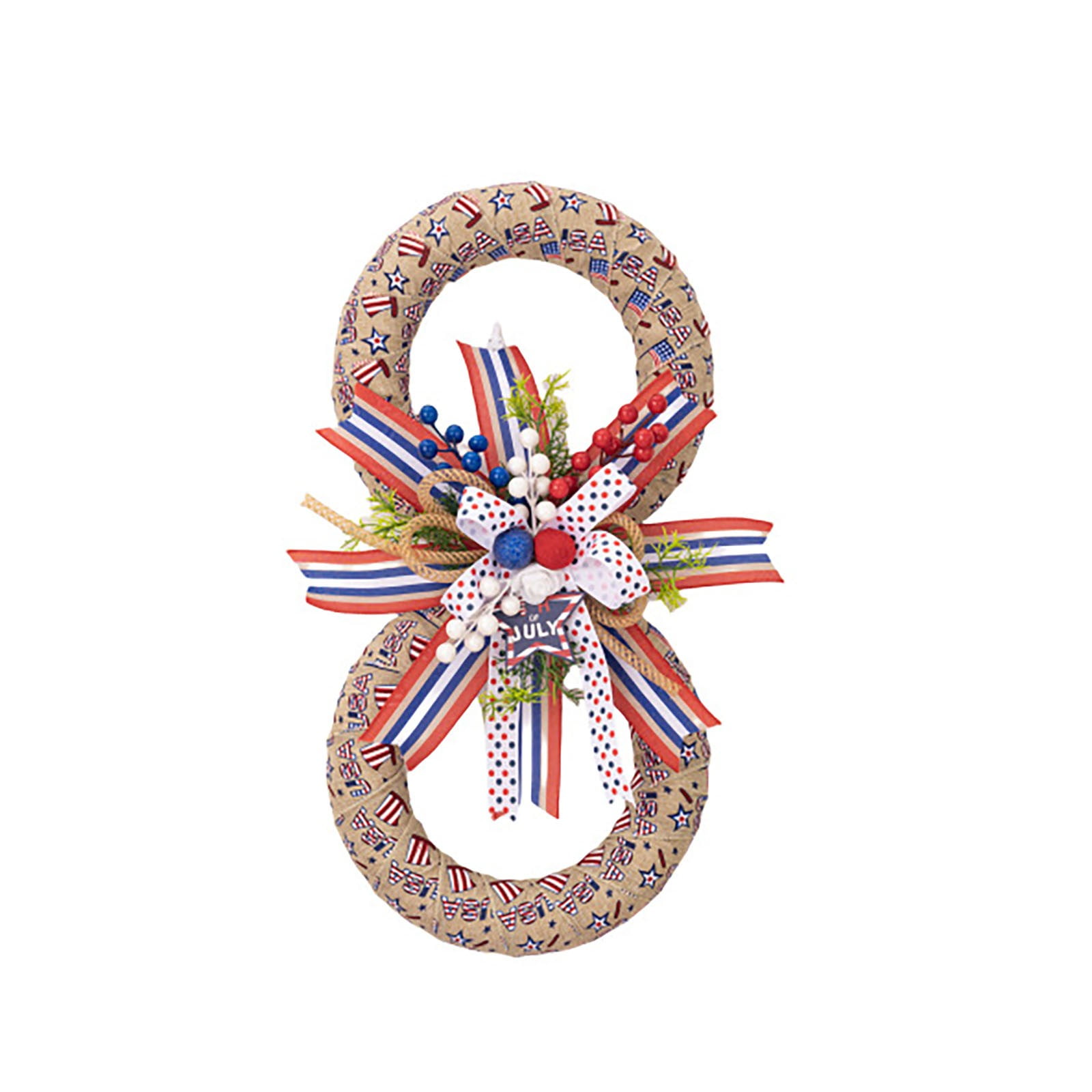 22 Inch Patriotic Red White Blue Wreath for Front Door, Independence ...