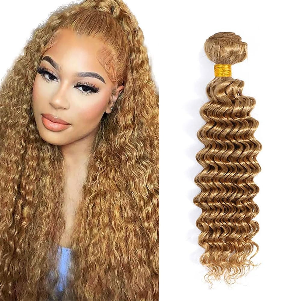 22 Inch Raivide Hair Color #27 Bundles Honey Blonde Deep Wave Human ...