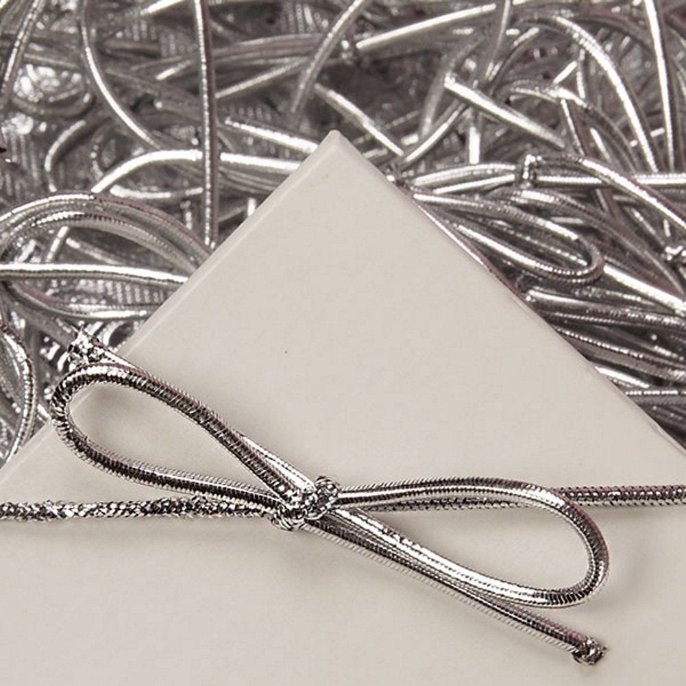 22 Inch Silver Metallic Stretch Loops with Bows - 50 Pack - Walmart.com