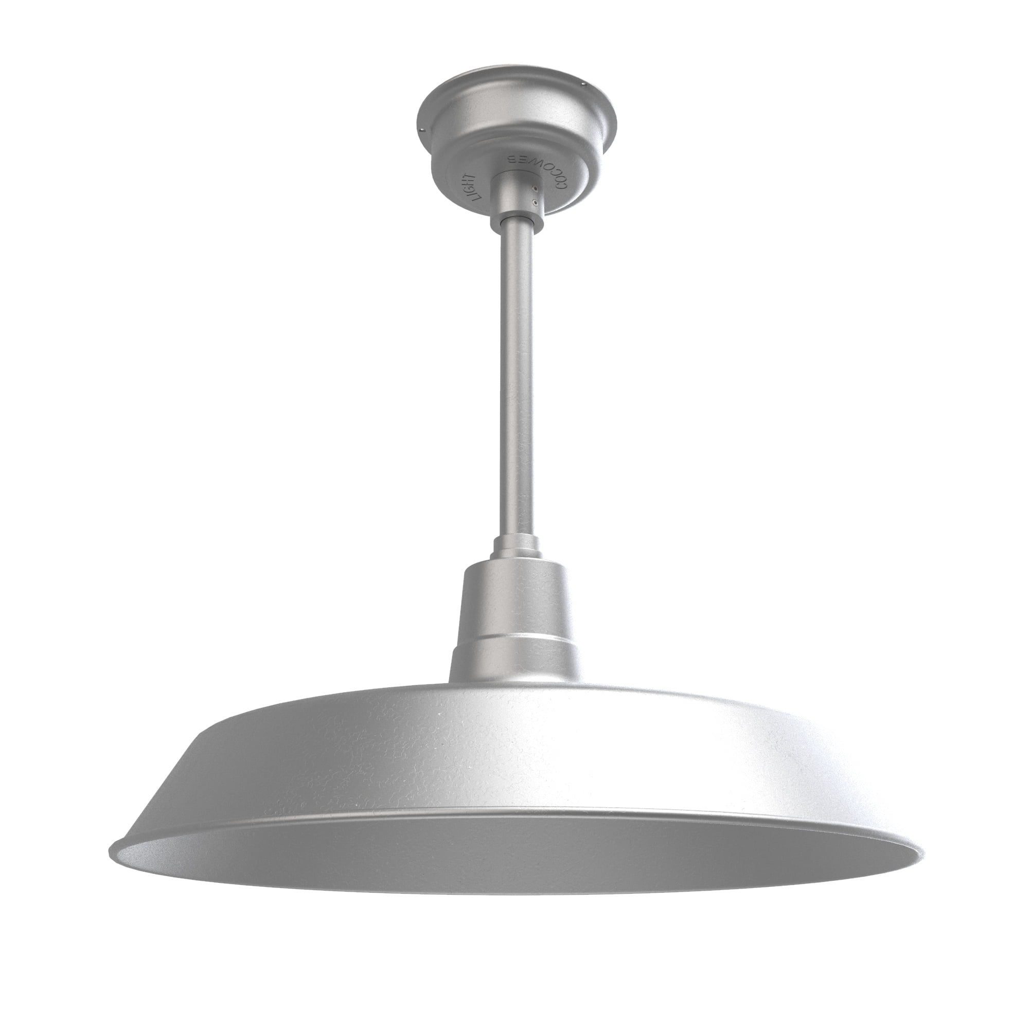22"Inch Silver Vintage Barn Light with a Silver Downrod and Standard ...
