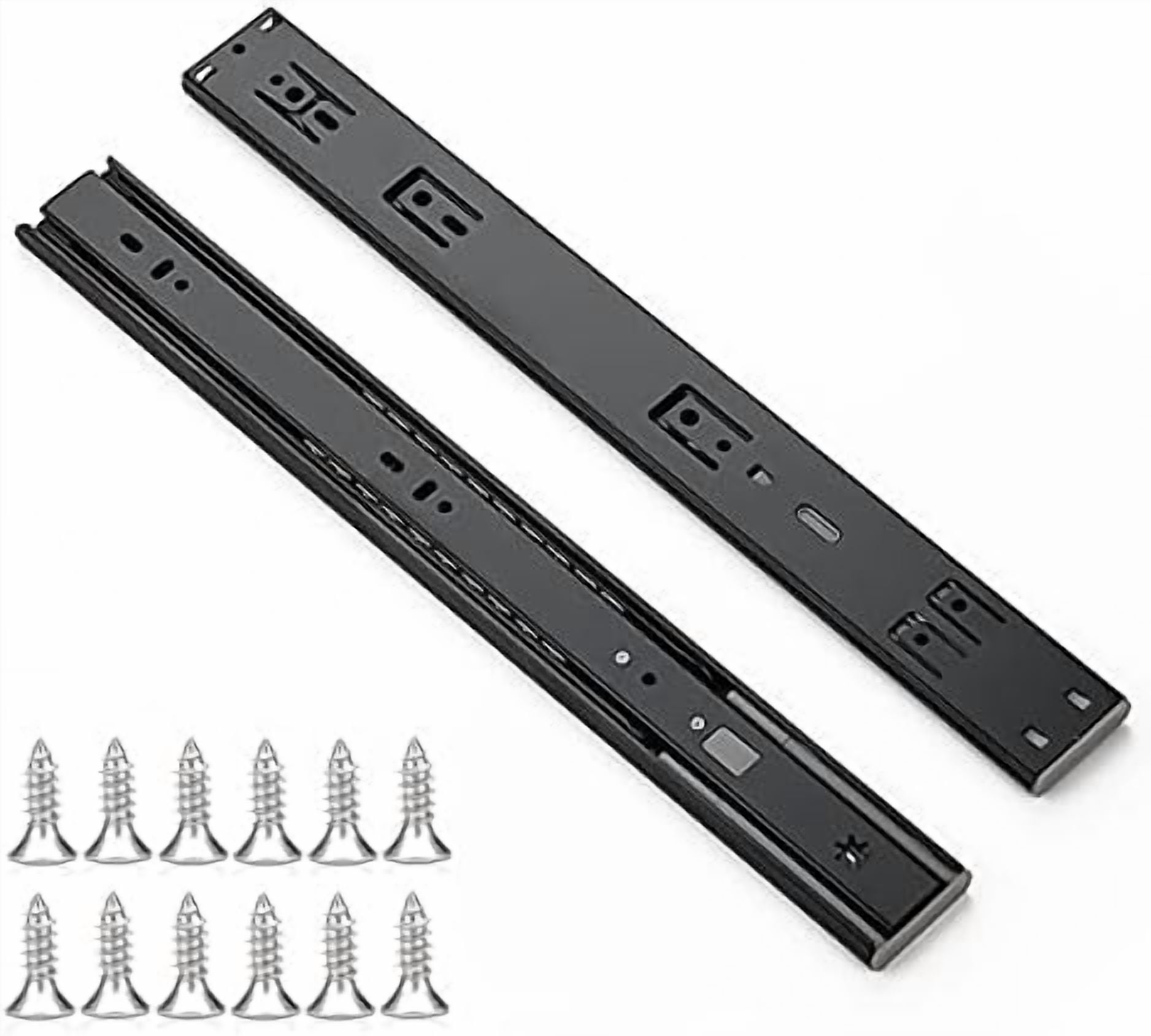 22 Inch Soft Close Drawer Slides 2 Pairs 4 Pack Black Full Extension ...