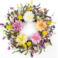 22 Inch Spring Wreath for Front Door, Artificial Summer Wreath with ...