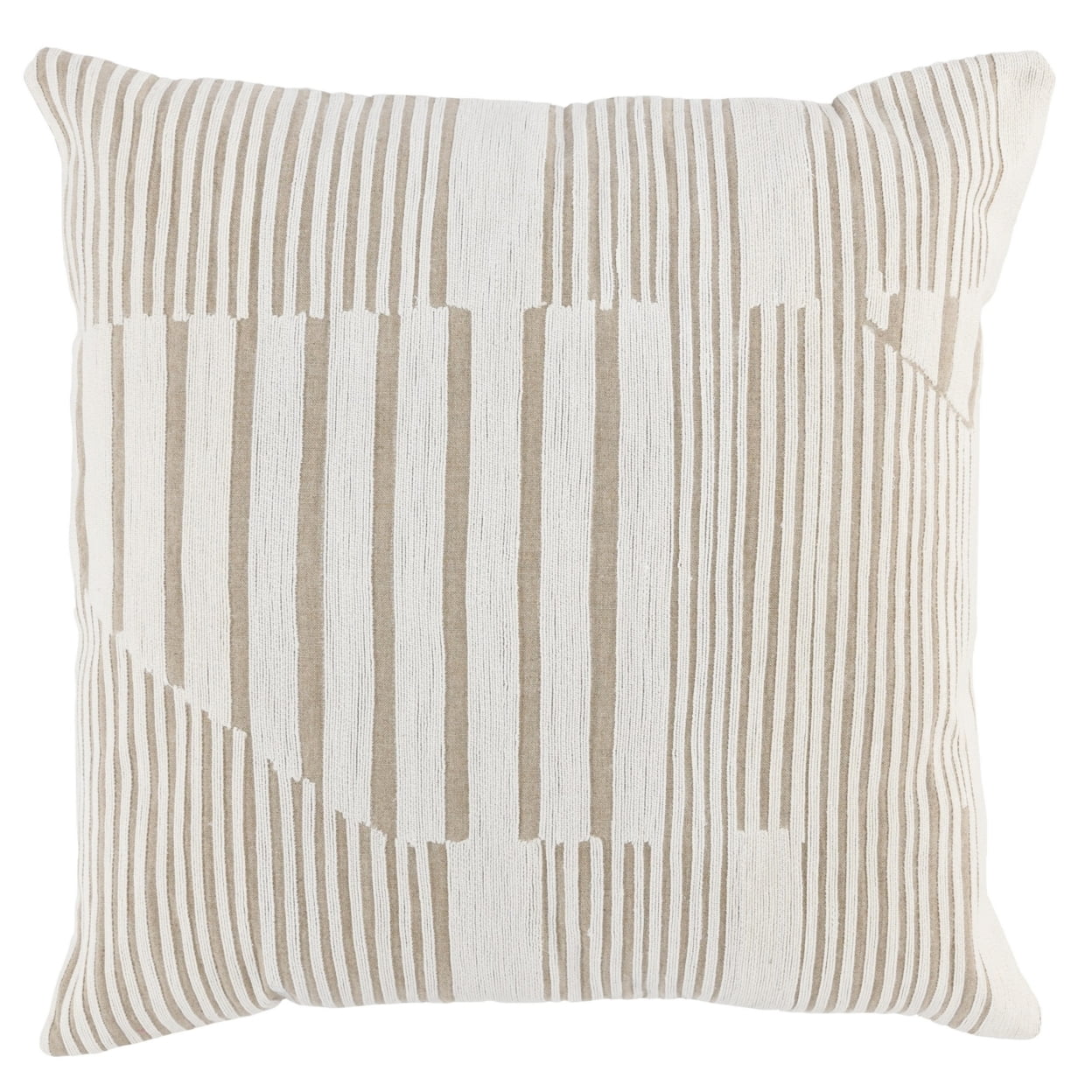 22 Inch Square Accent Throw Pillow, Hand Embroidered Linear Patterns ...