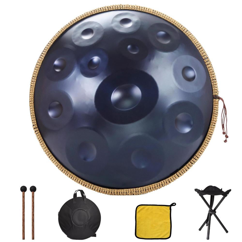 22-Inch Steel Handpan Drum, 12-Note D Kurd Percussion Instrument with ...