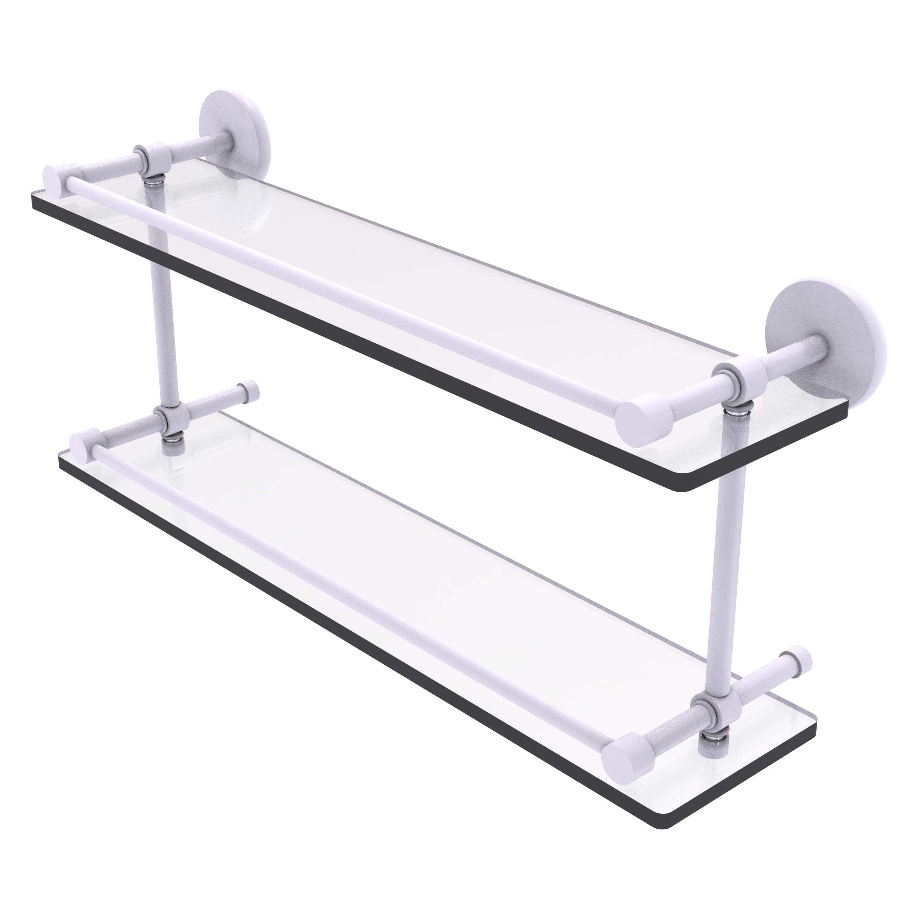 22 Inch Tempered Double Glass Shelf with Gallery Rail - Walmart.com
