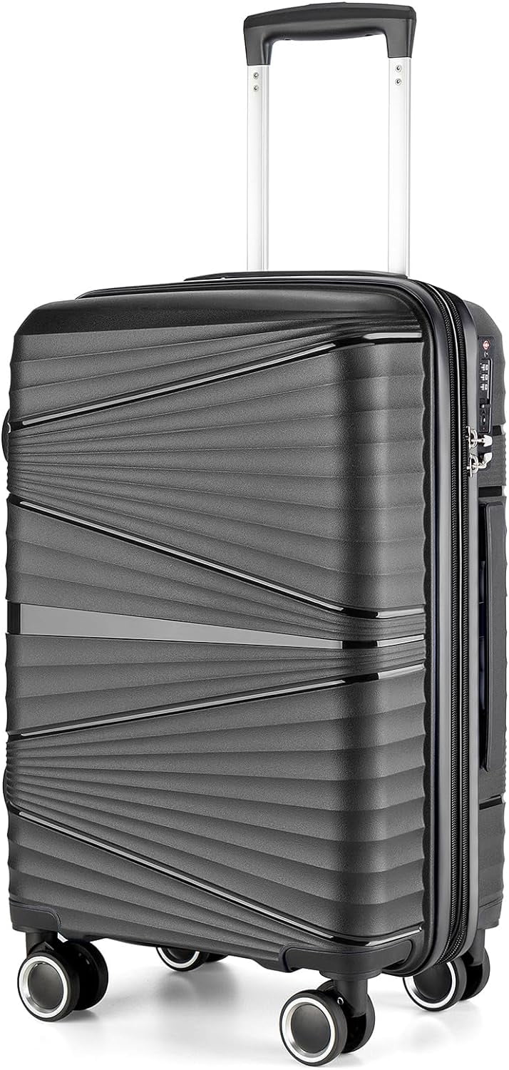 22 Inches PP Light Weght Hardside Carry On Luggage with Spinner Wheels ...