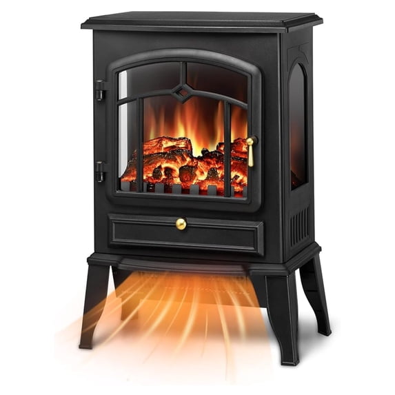 22" Indoor Electric Fireplace Stove, Freestanding Fireplace Heater with ...