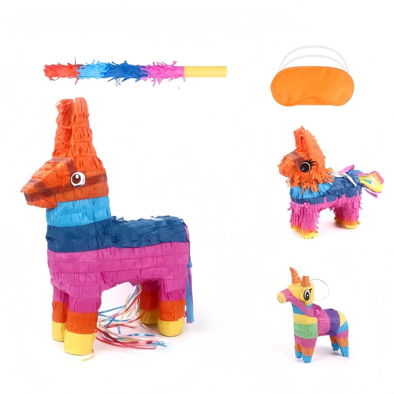 22" Jumbo Donkey Pinata and 2 Mini Pinata with Hitting Stick ...