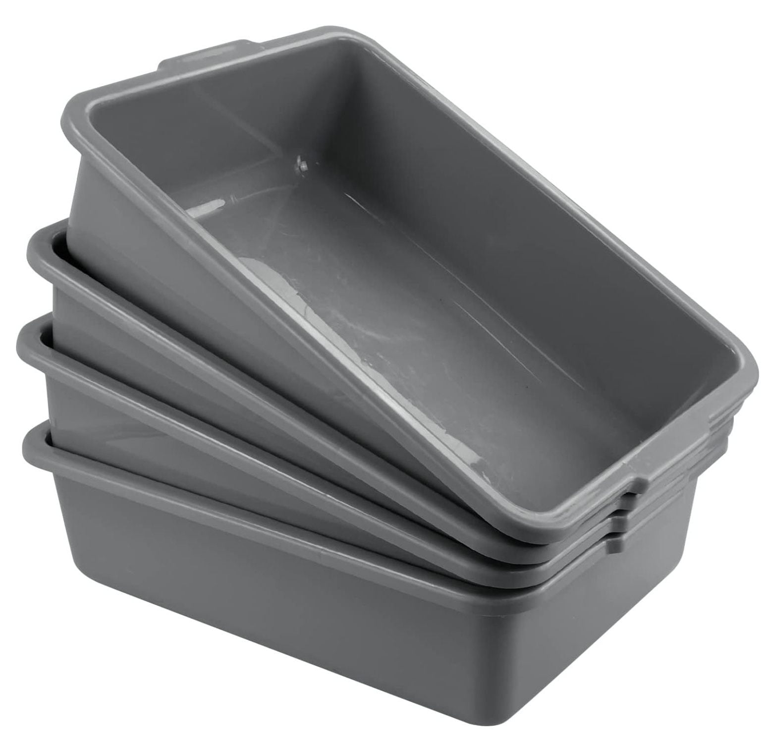 22 L Bus Tubs, 4 Pack Utility Bus Box, Grey, F - Walmart.com