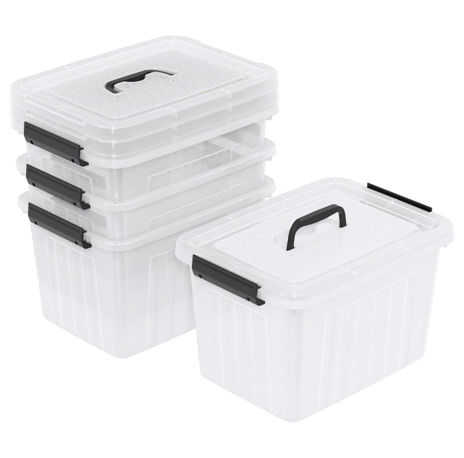 22 L Clear Storage Box/Bins with Handles, Plastic Container with ...
