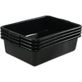 22 L Plastic Bus Tote Box, 4 Pack Large Food Service Bus Tub, Black ...