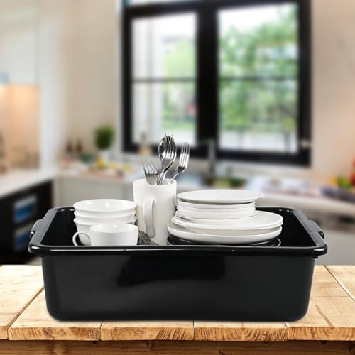 22 L Plastic Commercial Bus Tote Box, 4 Pack Large Food Service Bus Tub ...