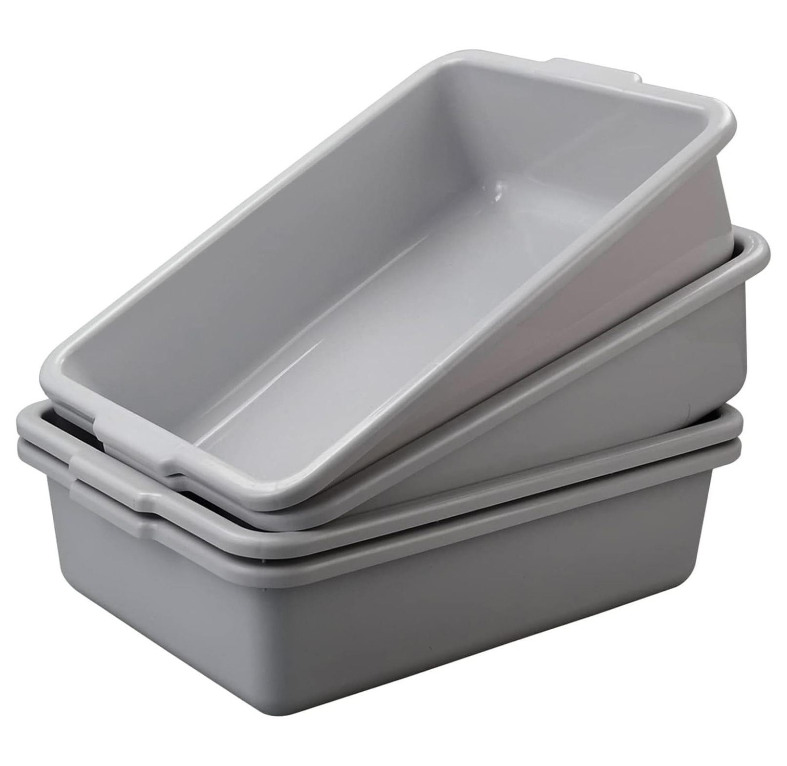 22 L Tote Box, Food Serving Bus Tub, 4 Pack, Grey - Walmart.com