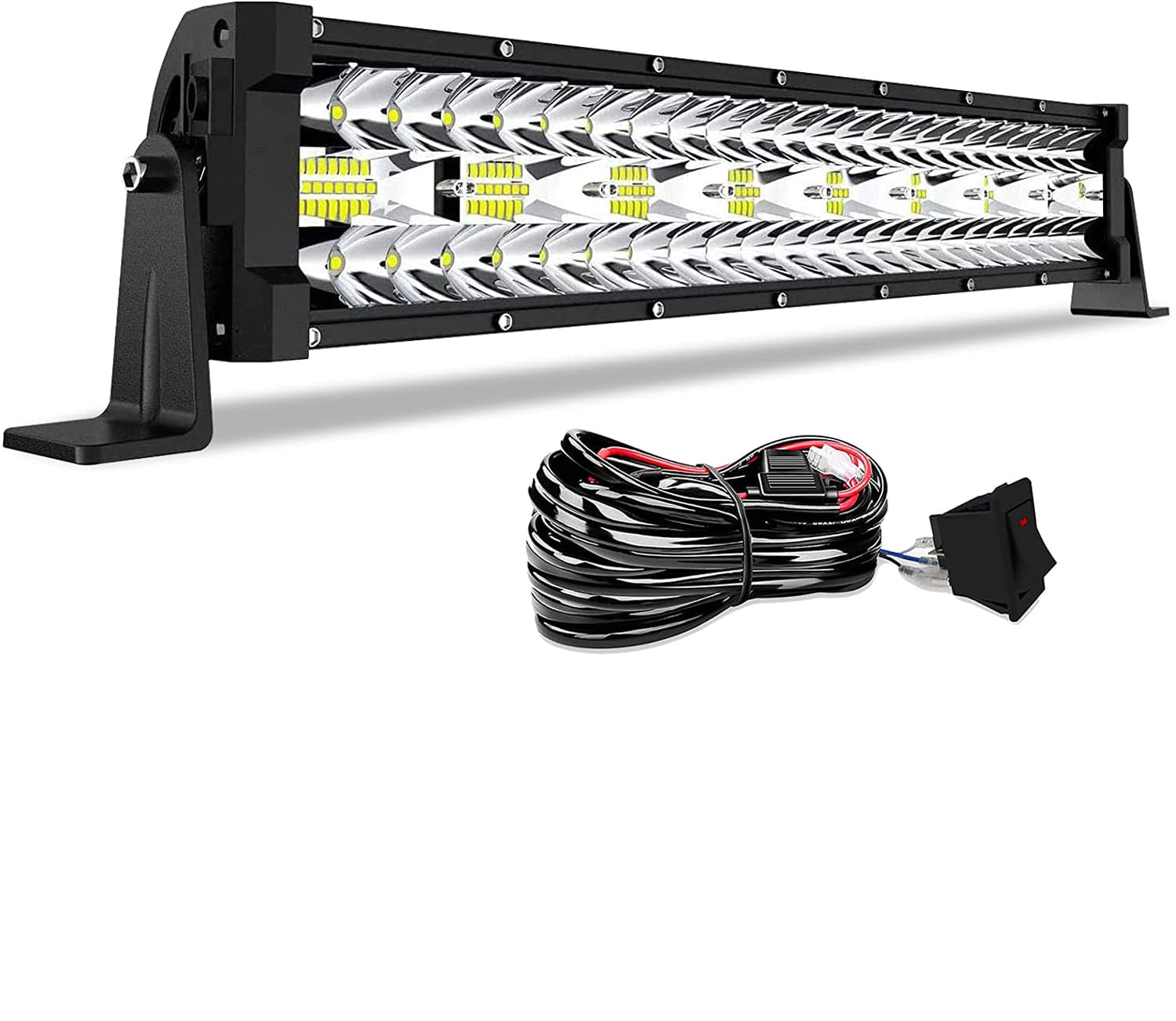 22" LED Light Bar DakRide Triple Row 390W Flood Spot Combo Beam Off ...