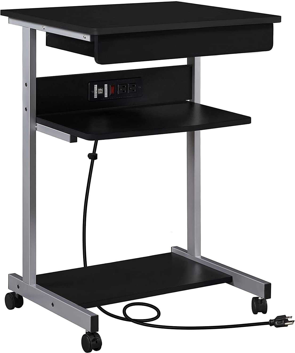 22 in Laptop Computer Table Home Office Desk with Power Outlet for ...