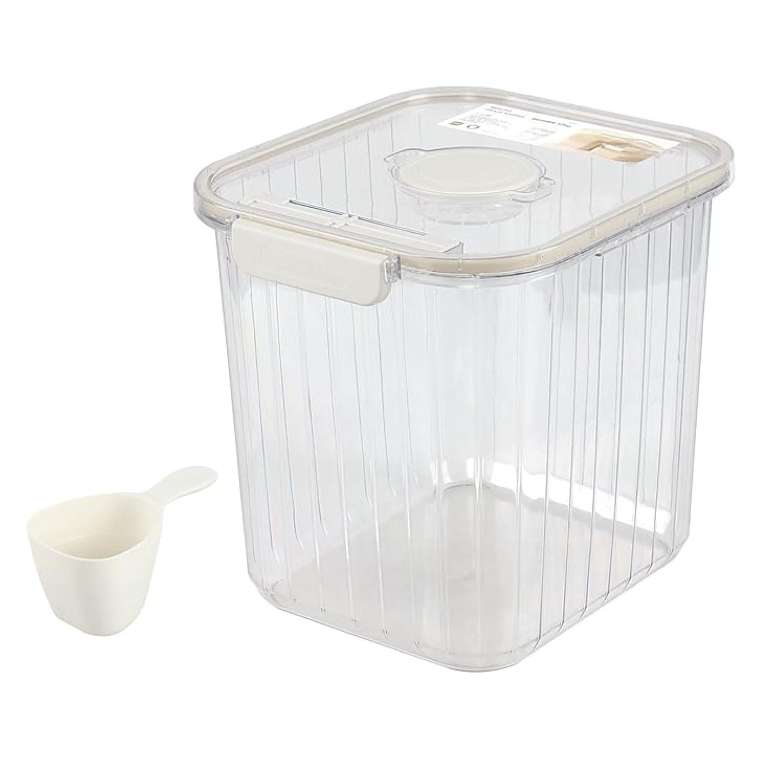 22 Lbs Clear Airtight Rice Dispenser, Cereal Rice Container Bin with ...