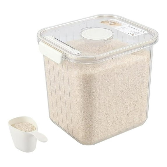 22 Lbs Clear Airtight Rice Storage Container, Airtight Flour Storage ...