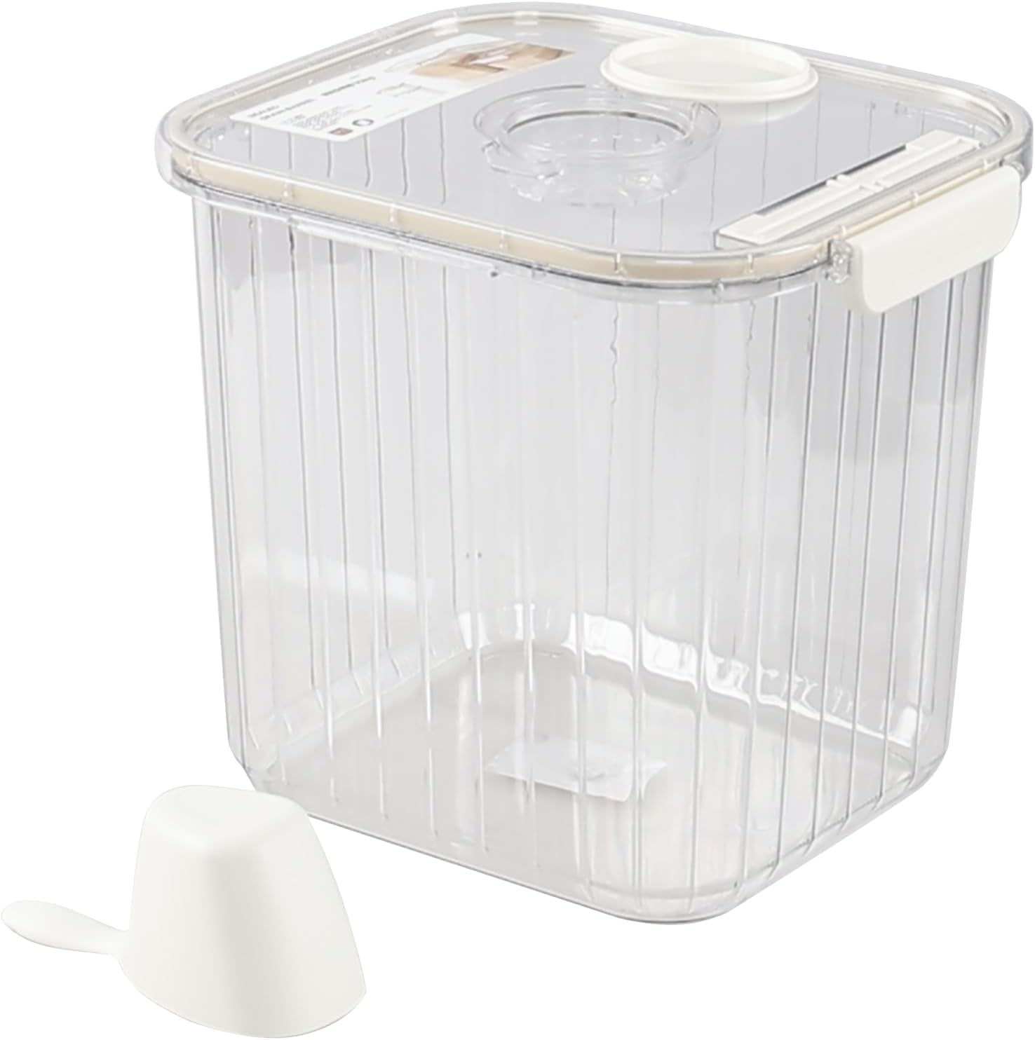 22 Lbs Large Rice Storage Container with Measuring Cup, Clear Pets Food ...