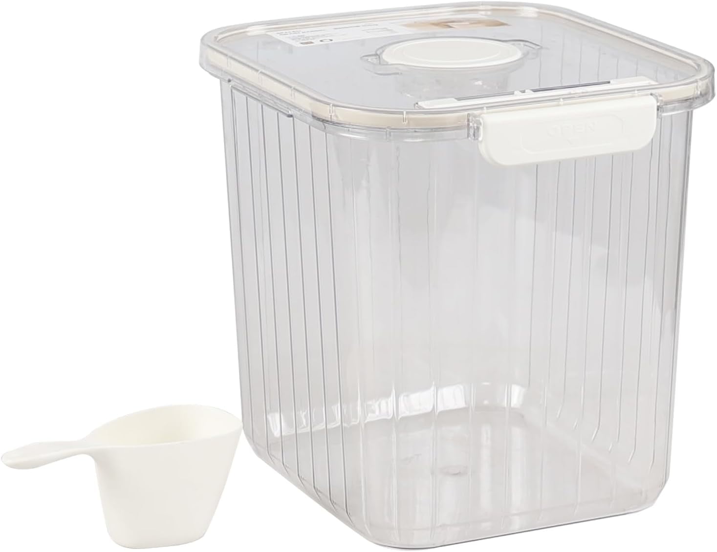 22 Lbs Plastic Clear Rice Airtight Dry Food Storage Containers with ...