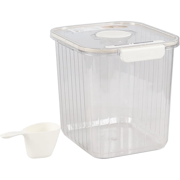 22 Lbs Plastic Clear Rice Airtight Dry Food Storage Containers with ...
