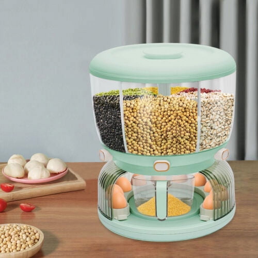 22 Lbs Rice Dispenser,Large Grain Circle Storage Container with Rice ...