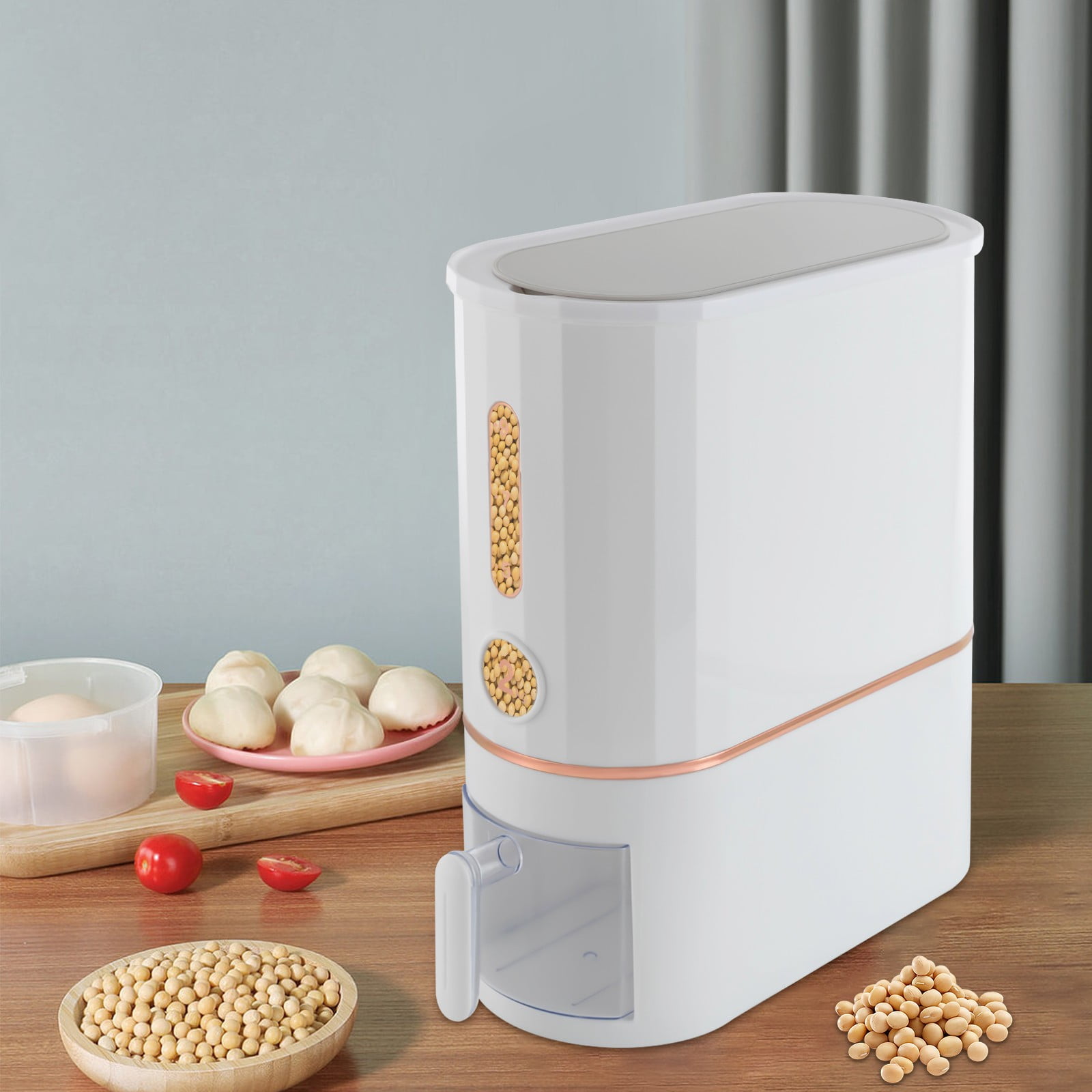 22 Lbs Rice Dispenser, Large Grain Container Storage, Dry Food ...