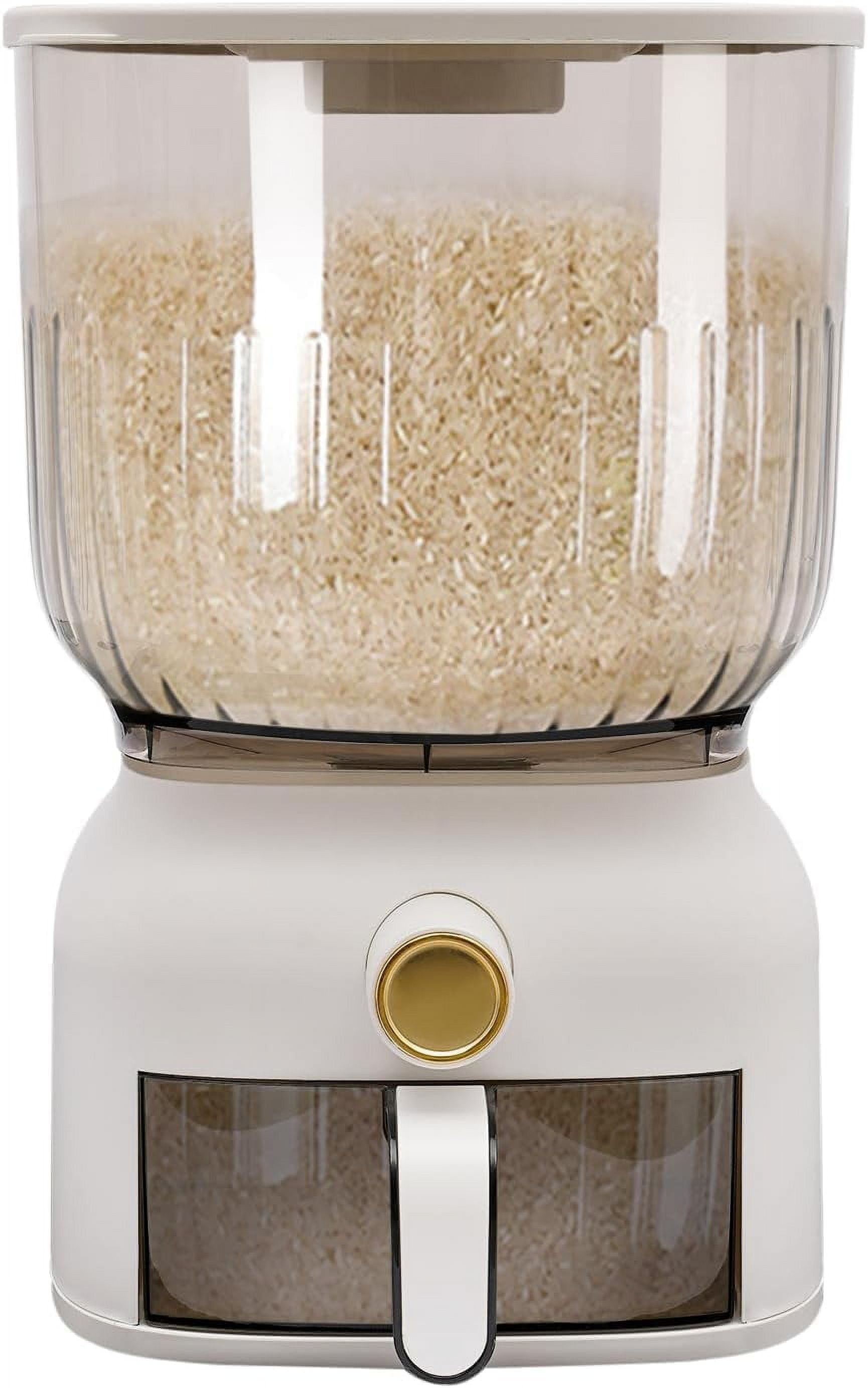 22 Lbs Rice Dispenser, Large Sealed Grain Storage Container with Rice ...