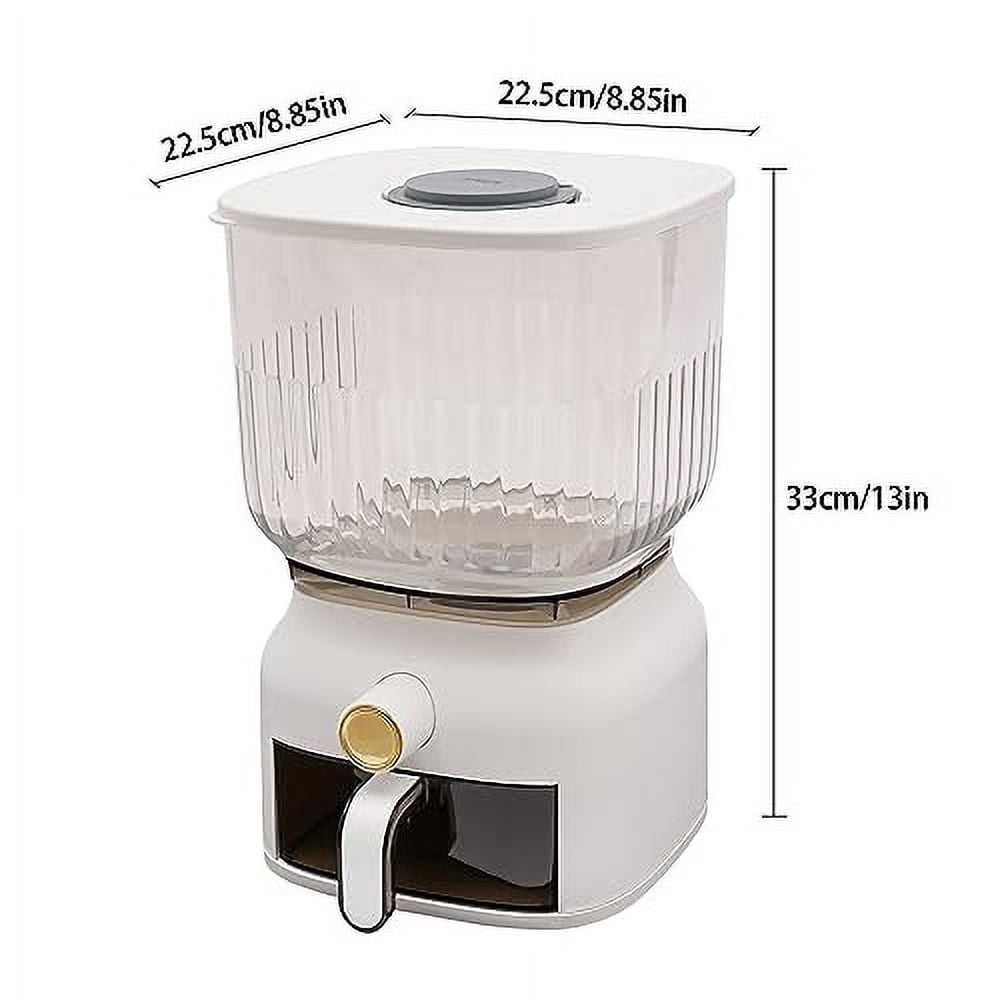 22 Lbs Rice Dispenser, Large Sealed Grain Storage Container with Rice ...