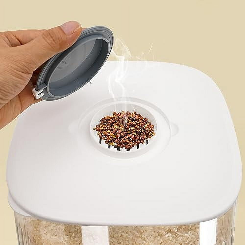 22 Lbs Rice Dispenser,Large Sealed Grain Storage Container with ...