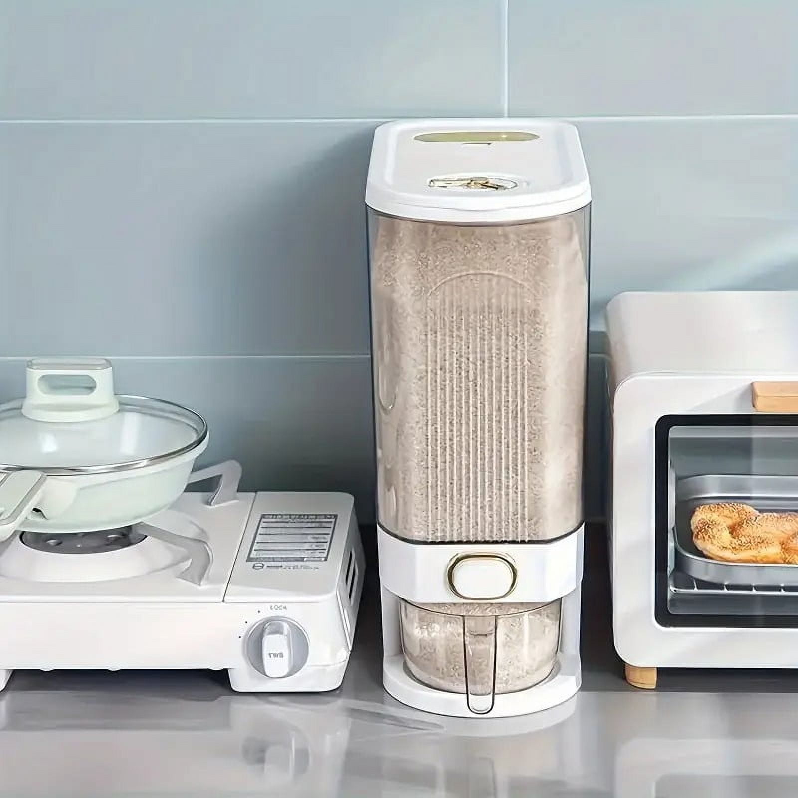 22 Lbs Rice Dispenser, Rice Container with Measuring Cup, Upgraded Lid ...