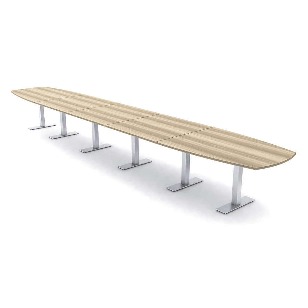 22' Modular Powered Arc Boat Conference Table With Metal T-Bases 22X4 ...