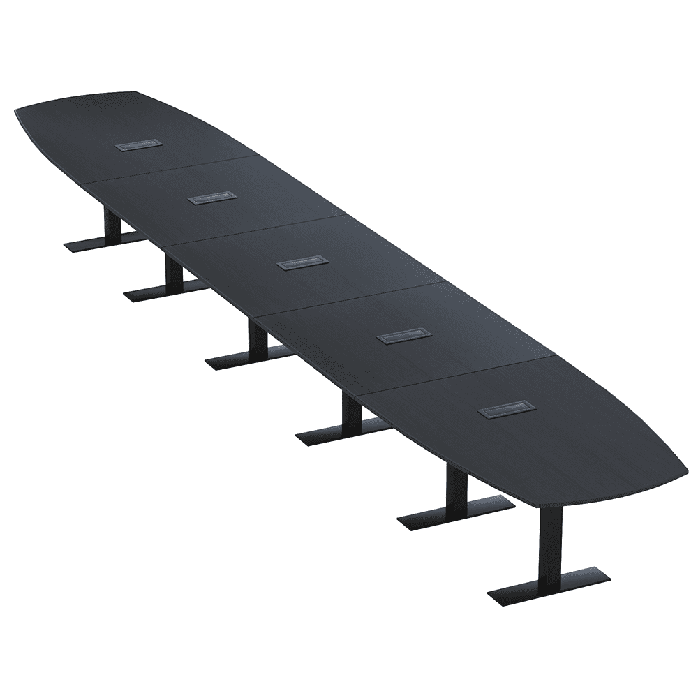 22' Modular Powered Arc Boat Conference Table With Metal T-Bases 22X4 ...