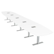 18Ft Arc Rectangle Powered Modular Conference Table Square Metal Bases ...