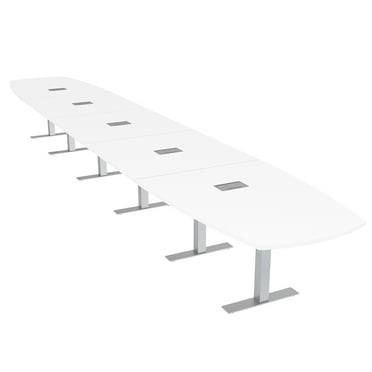 12 Person Rectangular Powered Modular Conference Table Metal Bases ...