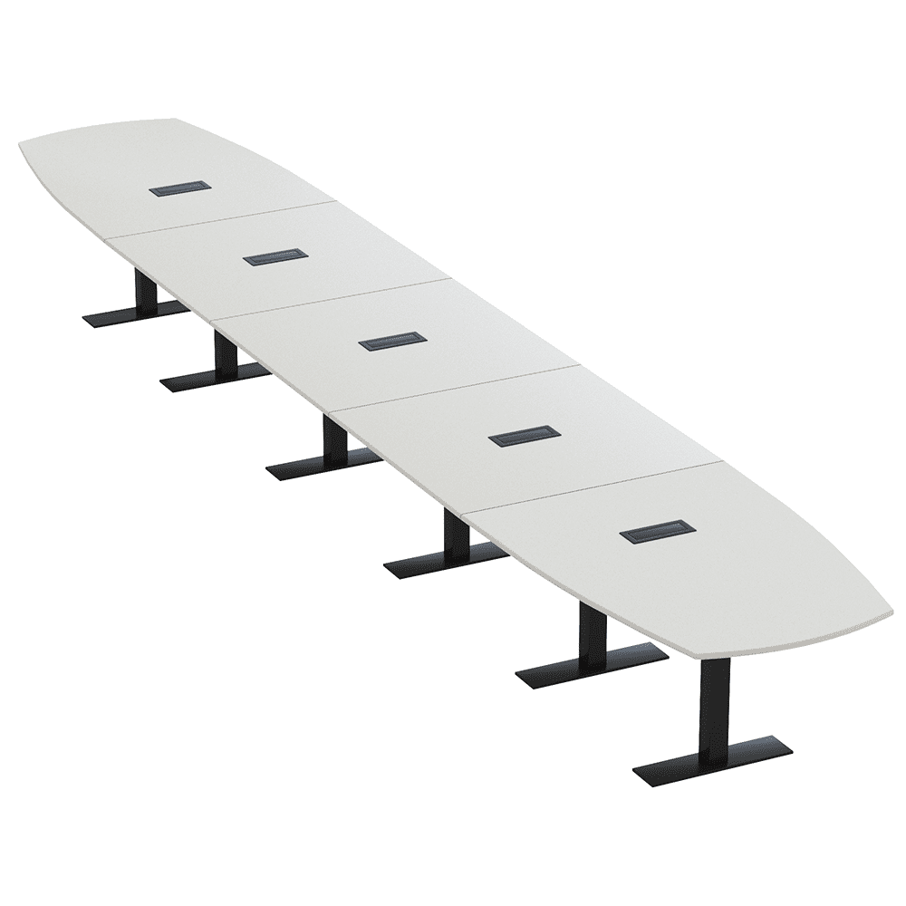 22' Modular Powered Arc Boat Conference Table With Metal T-Bases 22X4 ...