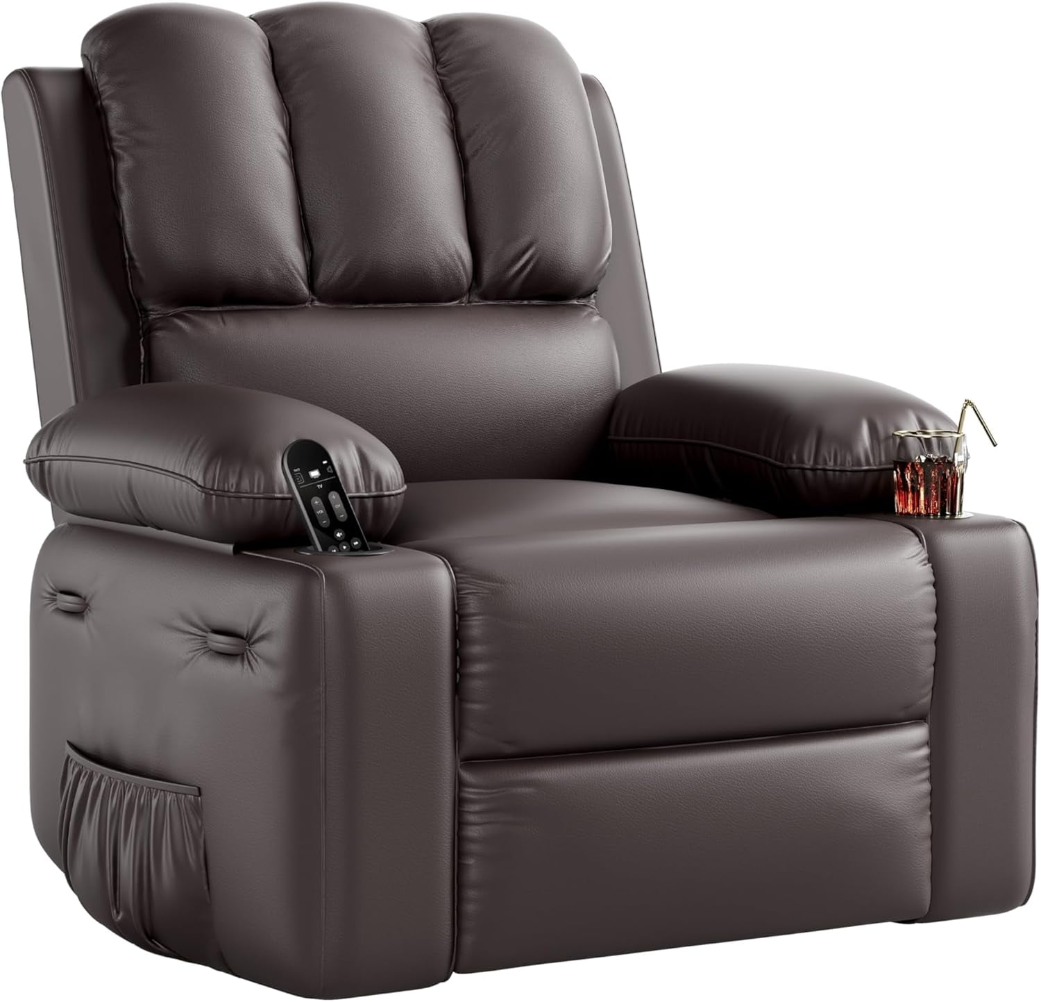 Sunvasagoo 22'' Massage Recliner Chair, Heated Therapy, 400LB Capacity ...