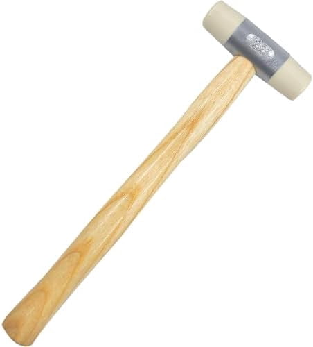 22 Oz Nylon Rubber Hammer with Wooden Handle, Double-Sided Safety ...