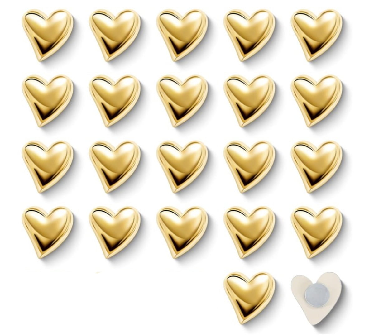 22 PCS Gold Fridge Magnets,Cute Love Heart Decorative Magnets,Small ...