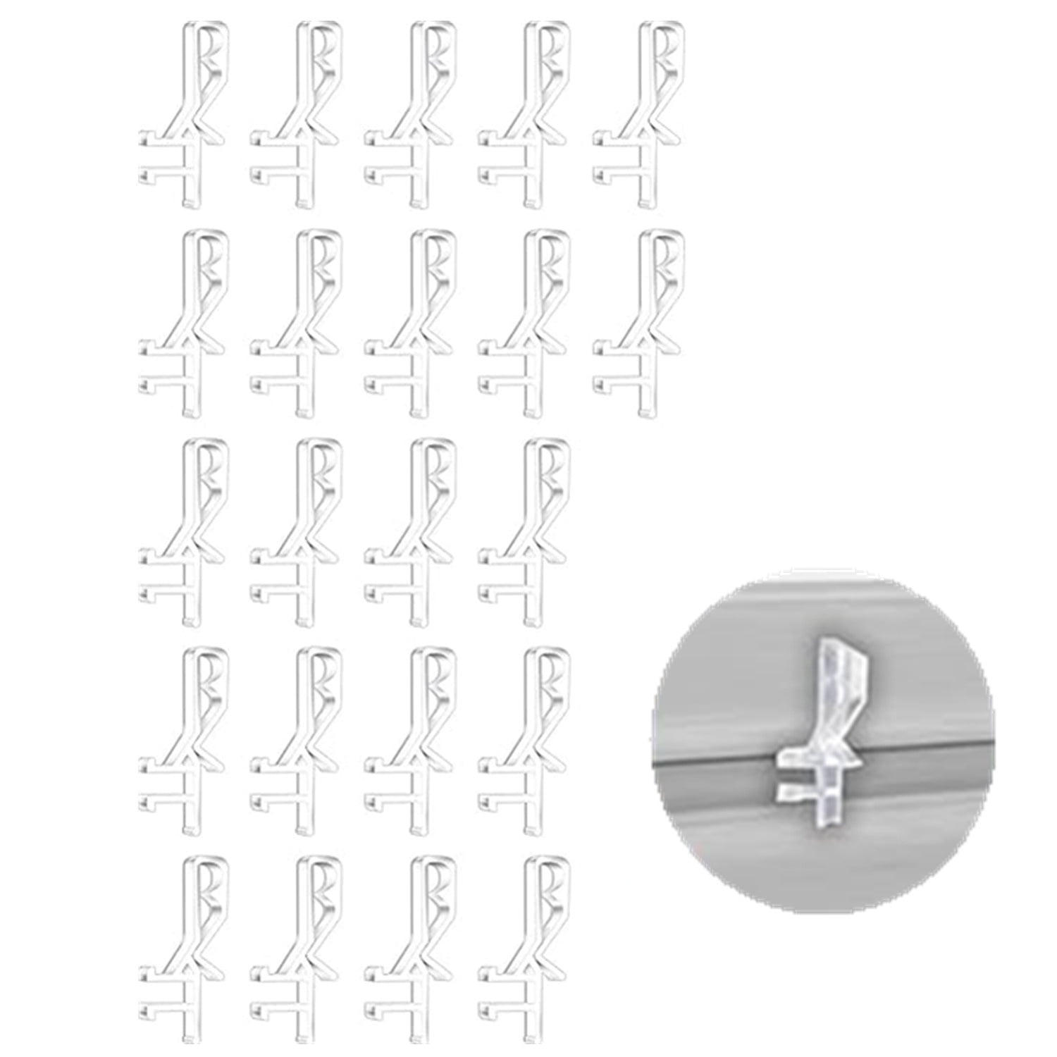 22 PCS Hidden Channel Valance Clips, 1-7/8 Inch Clear Plastic Blinds ...