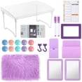 22 PCS Purple Locker Organizer Kit,Locker Decor with Shelf, Fluffy Rug ...