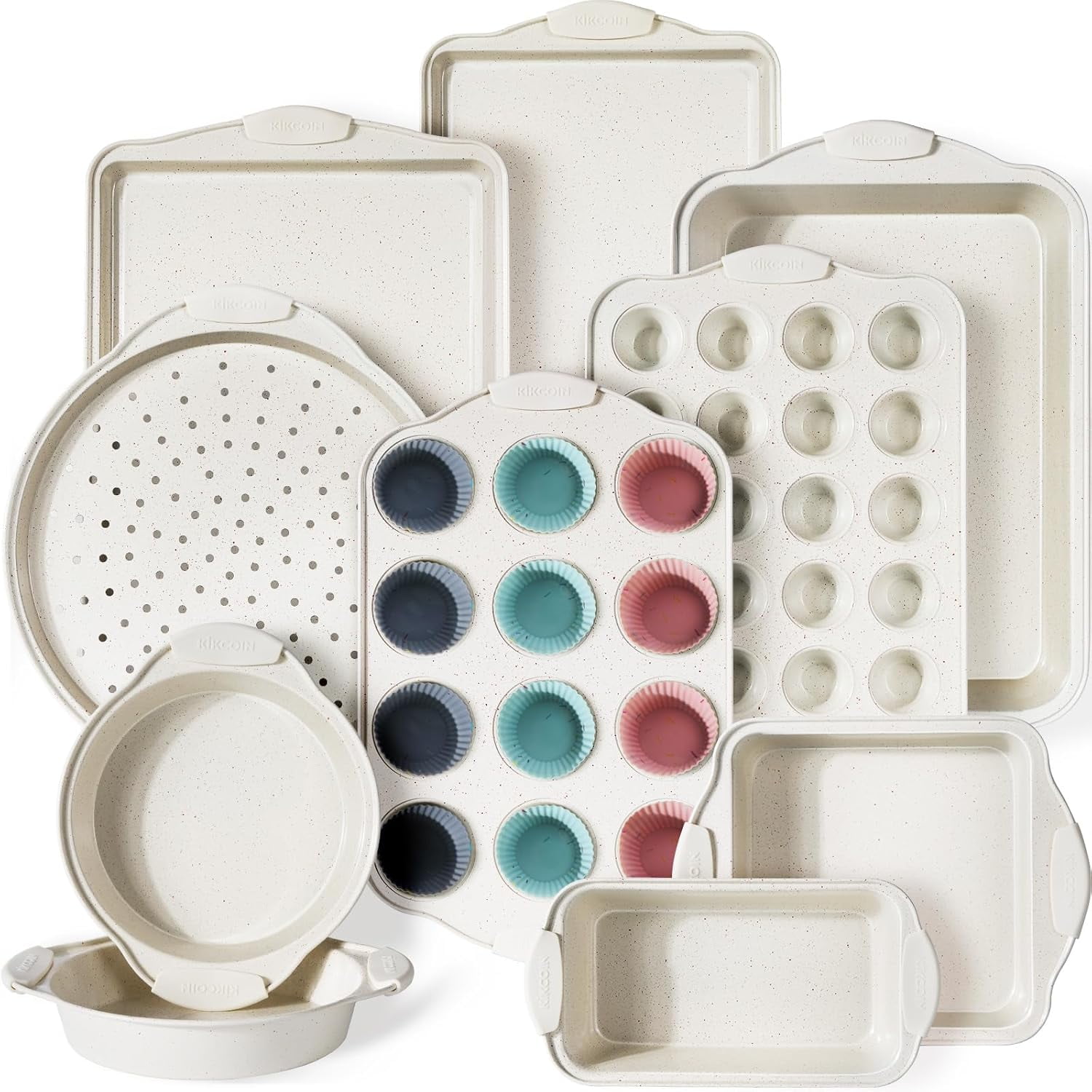 "22 PCS Nonstick Baking Pans Set, Stackable Bakeware Sets with Silicone ...