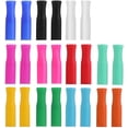 22 PCS Reusable Silicone Straw Tips, Multi Colored Food Grade Straws ...