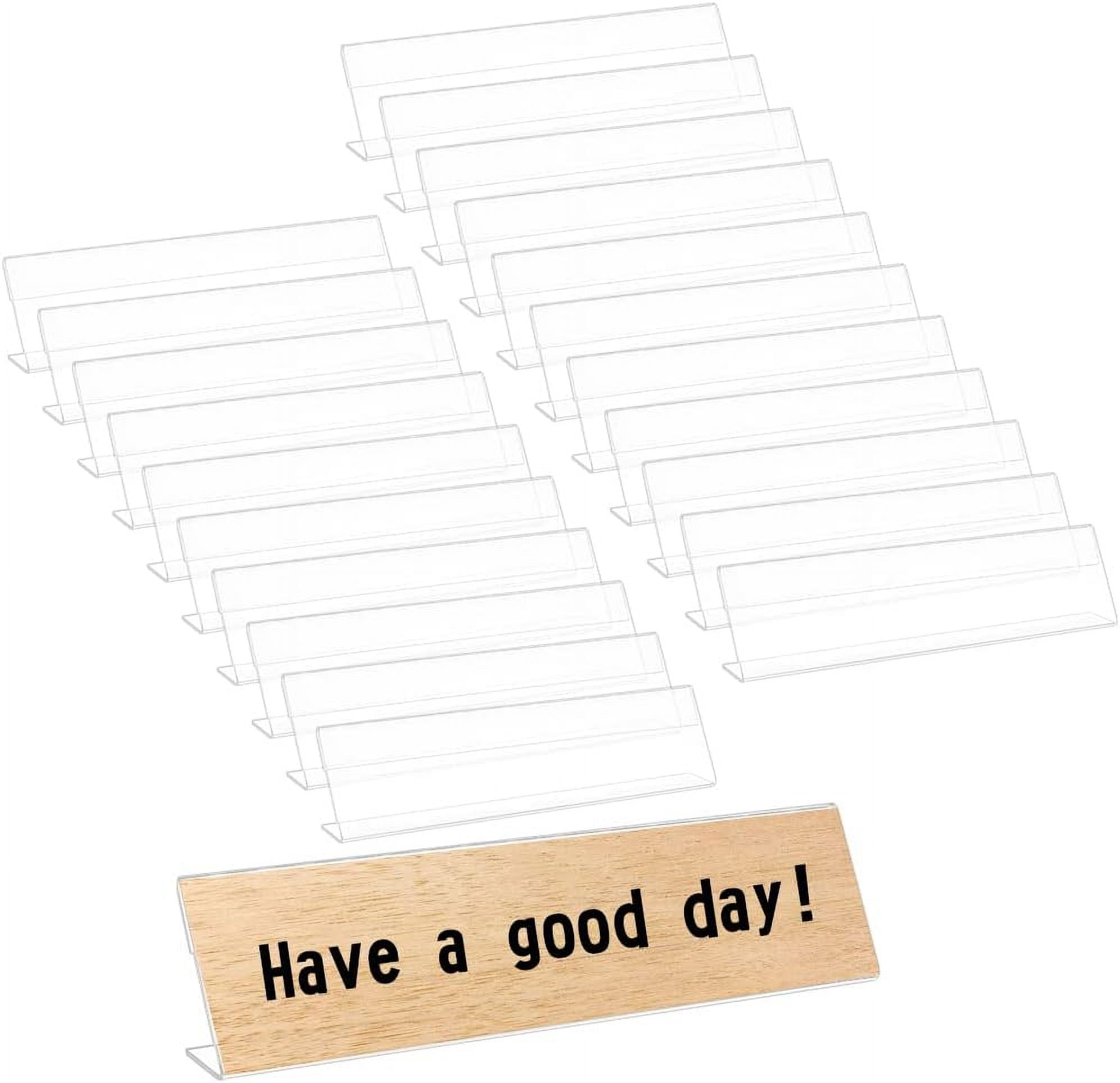 22 Pack Acrylic Display Stands Name Plates for Desks 20x2.9x5cm Clear ...