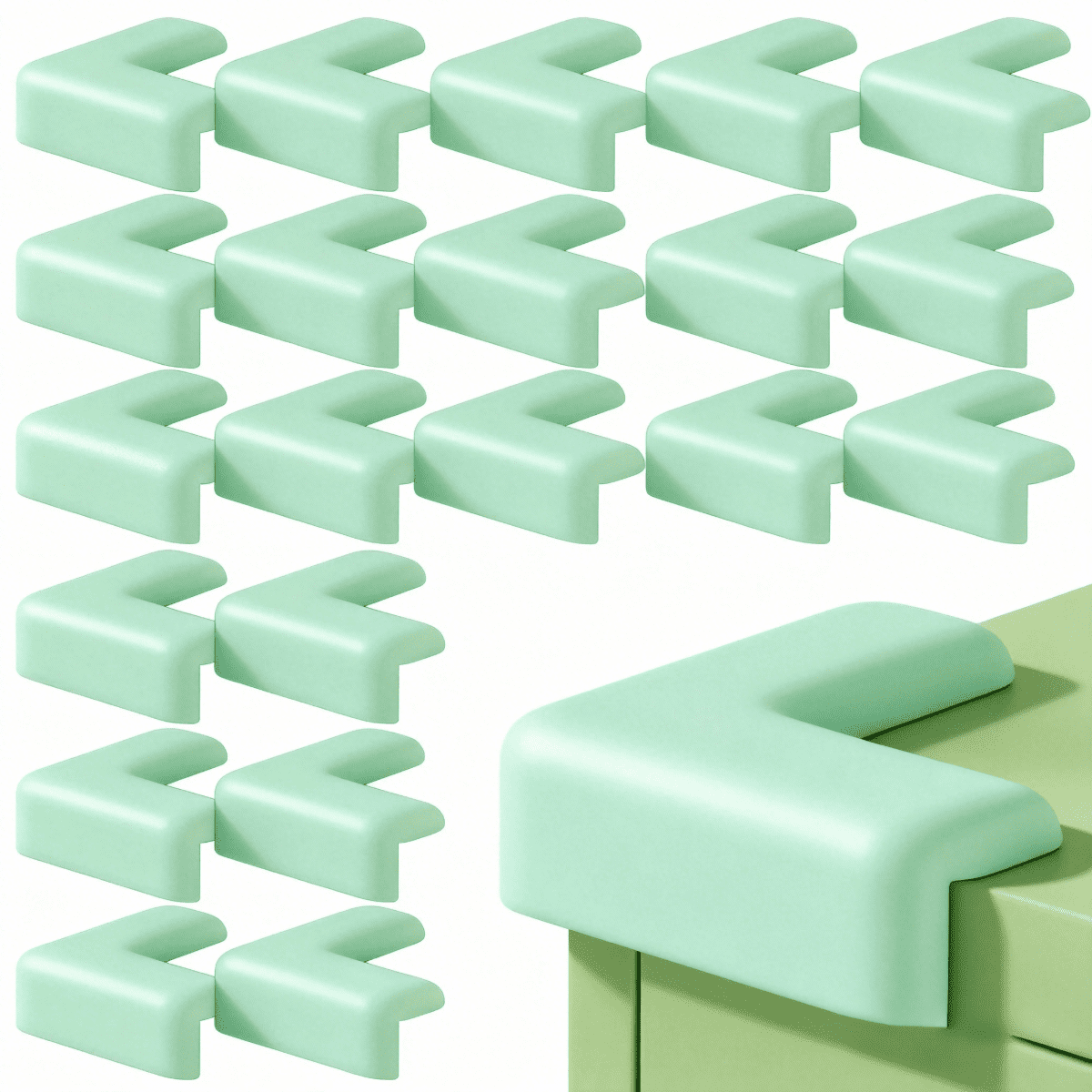 22-Pack Baby Corner Guards - L-Shaped Soft Silicone Corner Protectors ...