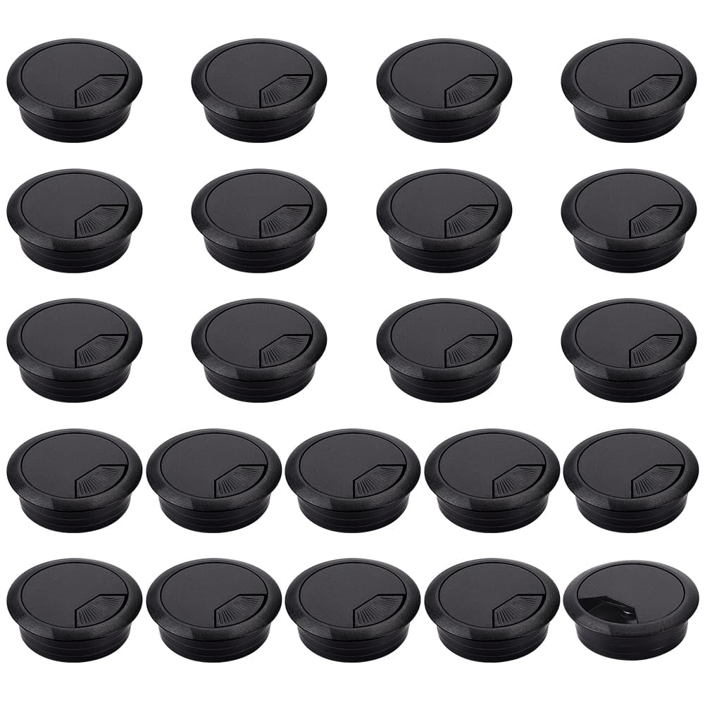 22 Pack Desk Grommet Black Desk Cord Cable Wire Grommets Hole Cover ...