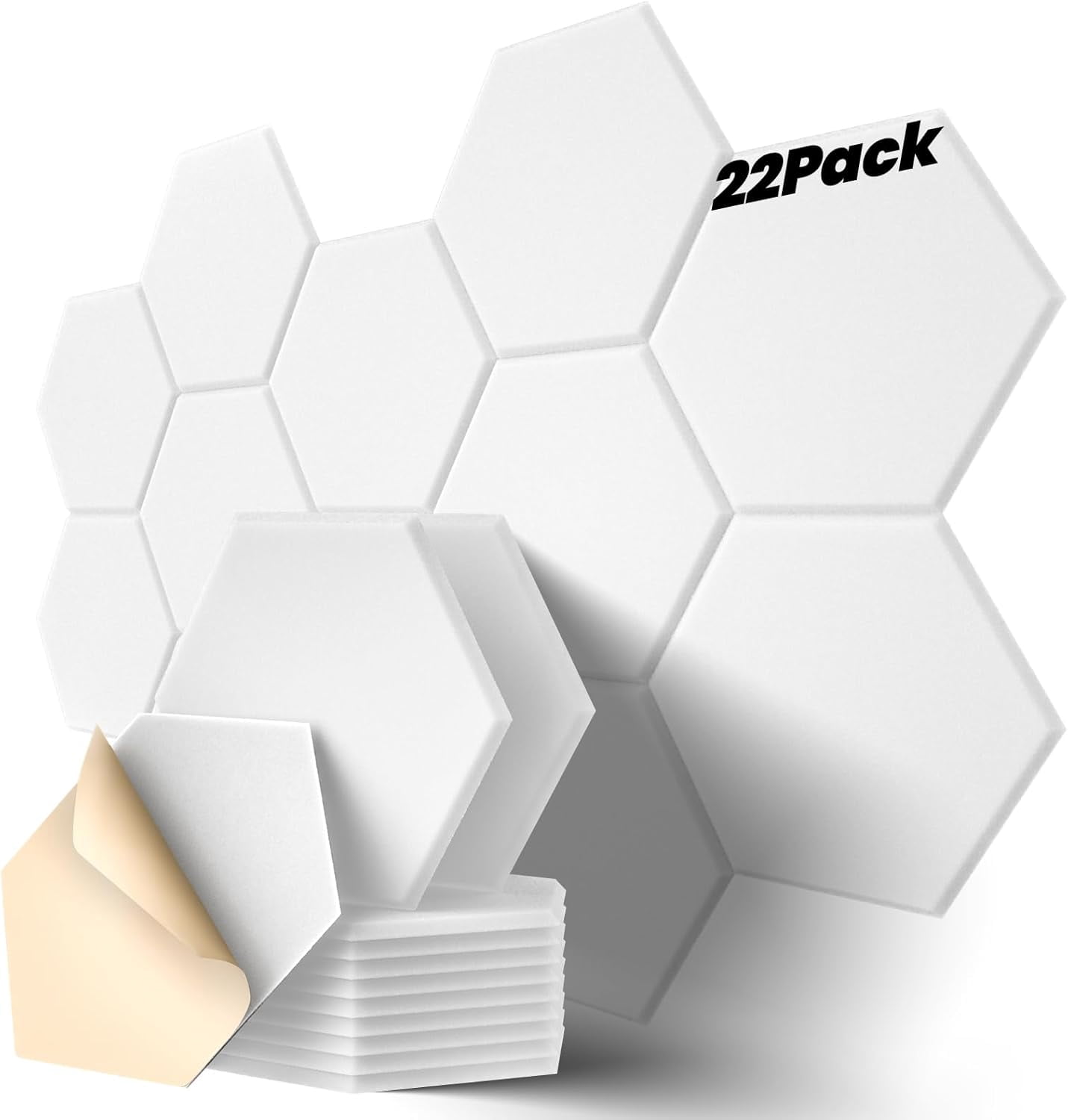 22 Pack Self-adhesive Acoustic Panels 12" X 10" X 0.4" - Sound Proof ...