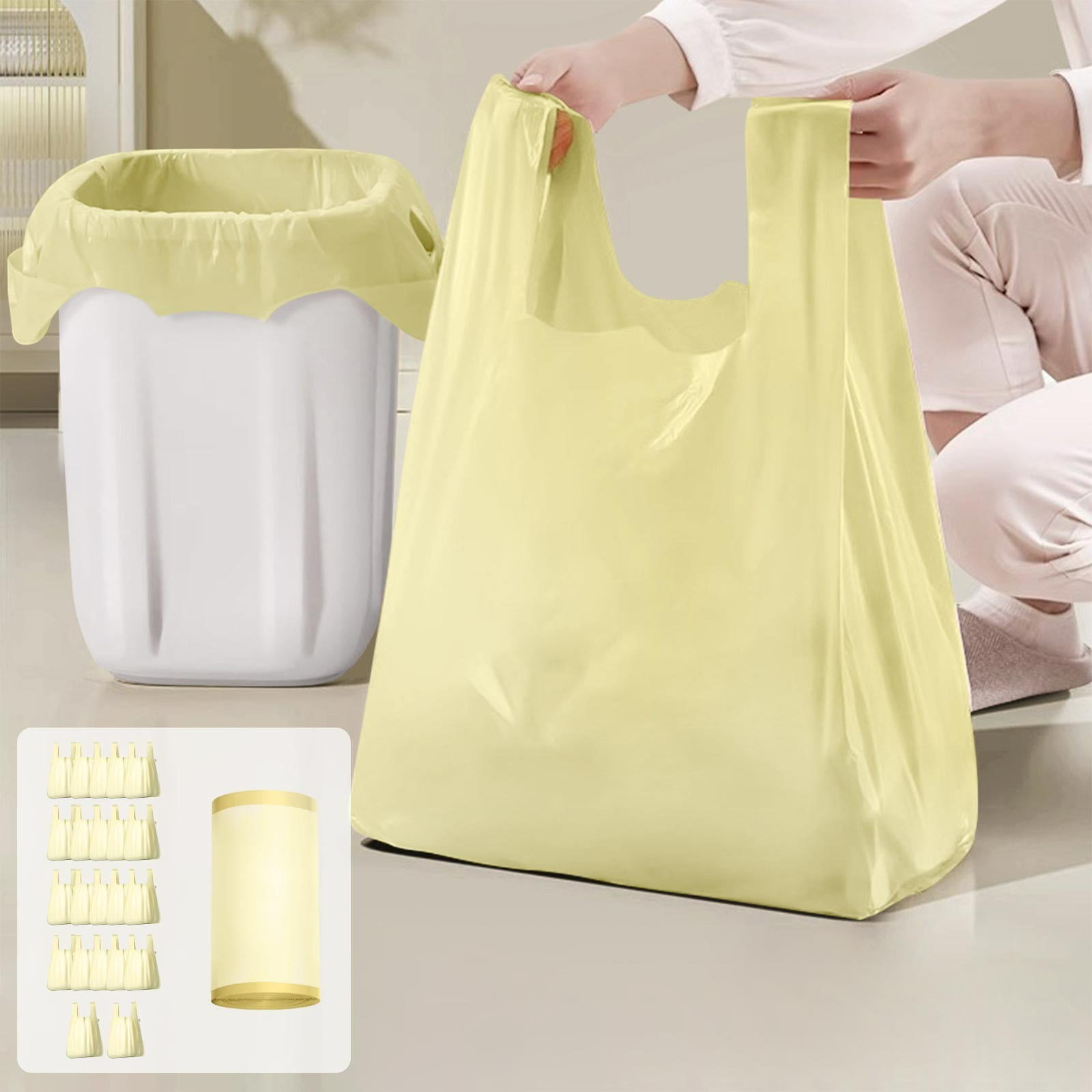 22-Pack Vest Style Handheld Trash Bags - Thickened Leak Proof Plastic ...