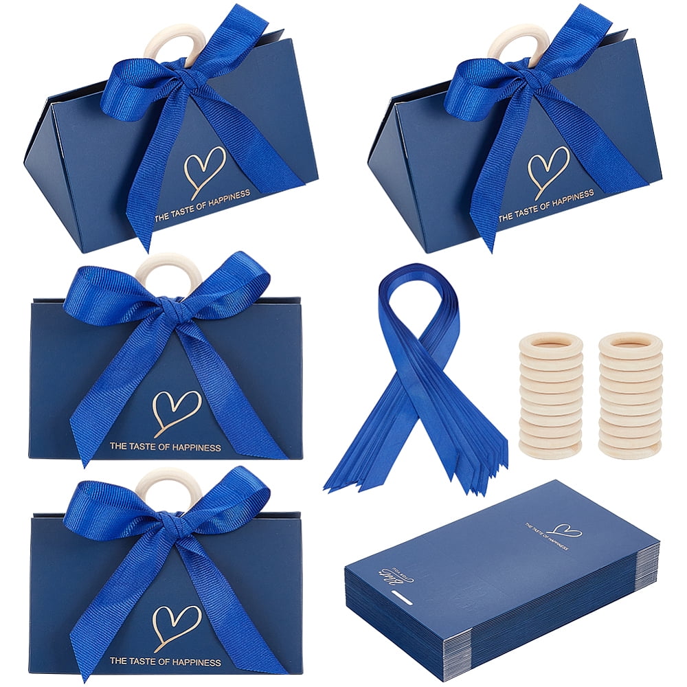 22 Pack Wedding Candy Boxes Handbag Gift Boxes Blue Paper Gift Wrapping ...
