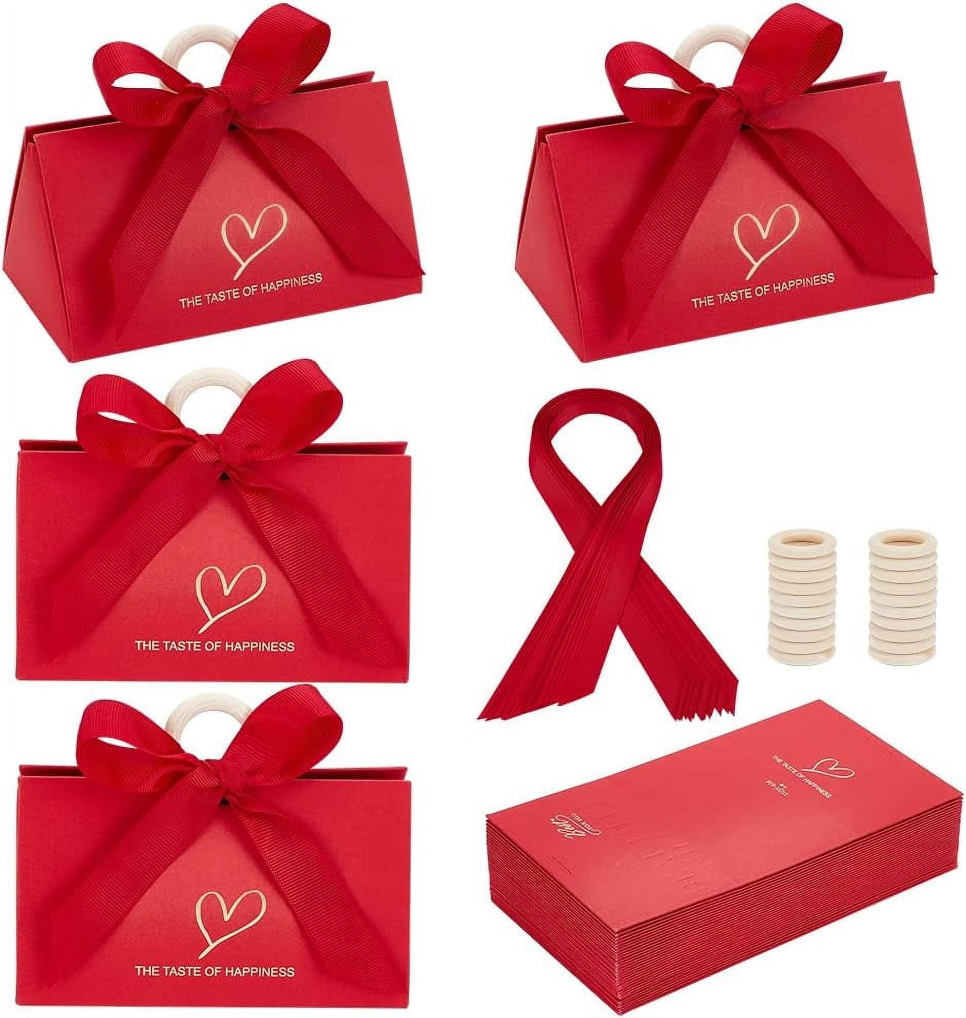 22 Pack Wedding Candy Boxes Handbag Gift Boxes Red Paper Gift Wrapping ...