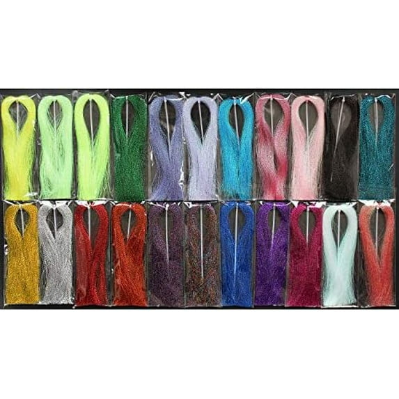 22 Packs 22 Colors Crystal Flash Holographic Tinsel Krystal Flashabou ...